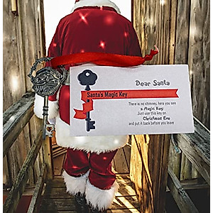 Santa Key for No Chimney Houses Magic Skeleton Keys with Santas Face, 2 Inches Long