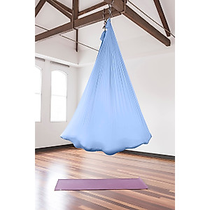 PINC Active Silk Aerial Yoga Swing & Hammock Kit for Improved Yoga Inversions, Flexibility & Core Strength - Blue