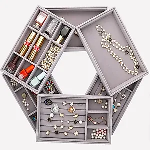 yarlung 8 Pack Velvet Jewelry Trays, Drawer Insert Jewelry Organizer Earring and Ring Storage, Divided Jewelry Holder for Bracelet Display, Necklace, Brooch, Watch