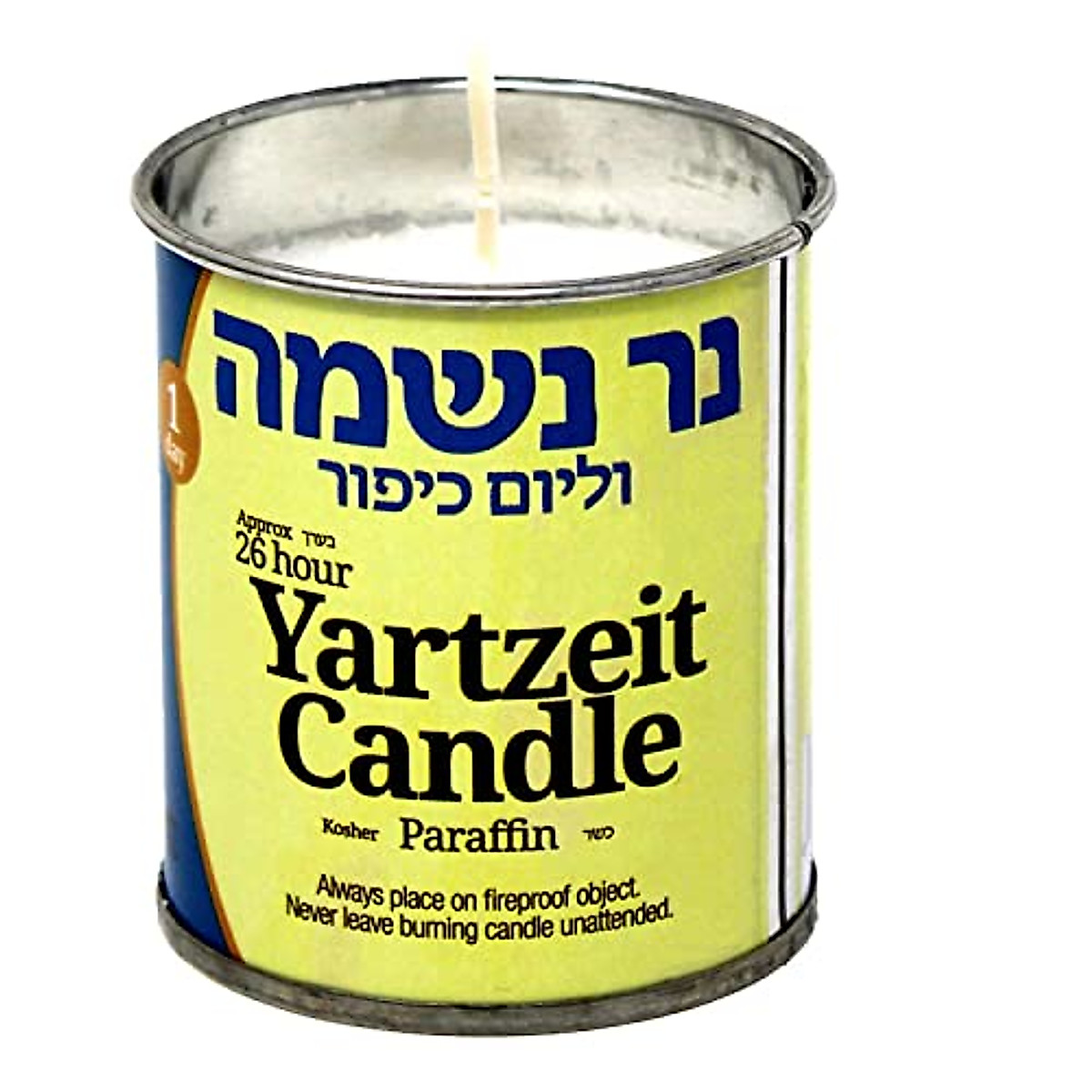 RAMBUE 24 Hour Yartzeit Memorial Candle in Tins (6 Pack)- White Perffin Wax Candle Burning Time Aprox. 1 Day