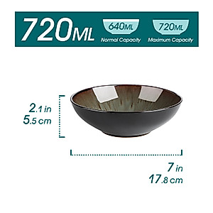 vancasso Bubble 24oz Cereal bowls, 7 Inch Stoneware Pasta Bowls Lead-free Soup Bowls, Brown Bowl Set of 4 for Kitchen Bubble Brown for Cereal Soup Oatmeal Salad, Dishwasher & Microwave Safe
