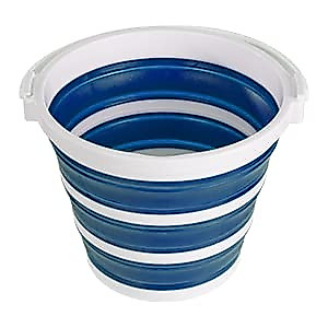 Jungle Gym Kingdom Yardzee & Yard Farkle Giant Wooden 6 Dice Set for Outdoor Fun Lawn Games Picnic Barbeque Party Tailgaiting & Special Events with Collapsible Bucket & Lid Scorecards & Markers - Blue