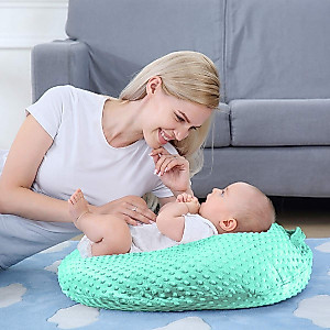 Removable Slipcover for Newborn Lounger, Super Soft Premium Plush Dot Baby Lounger Cover, Ultra Comfortable, Safe for Babies, Fit 18 x 18 x 7 inches Lounger (Gray)