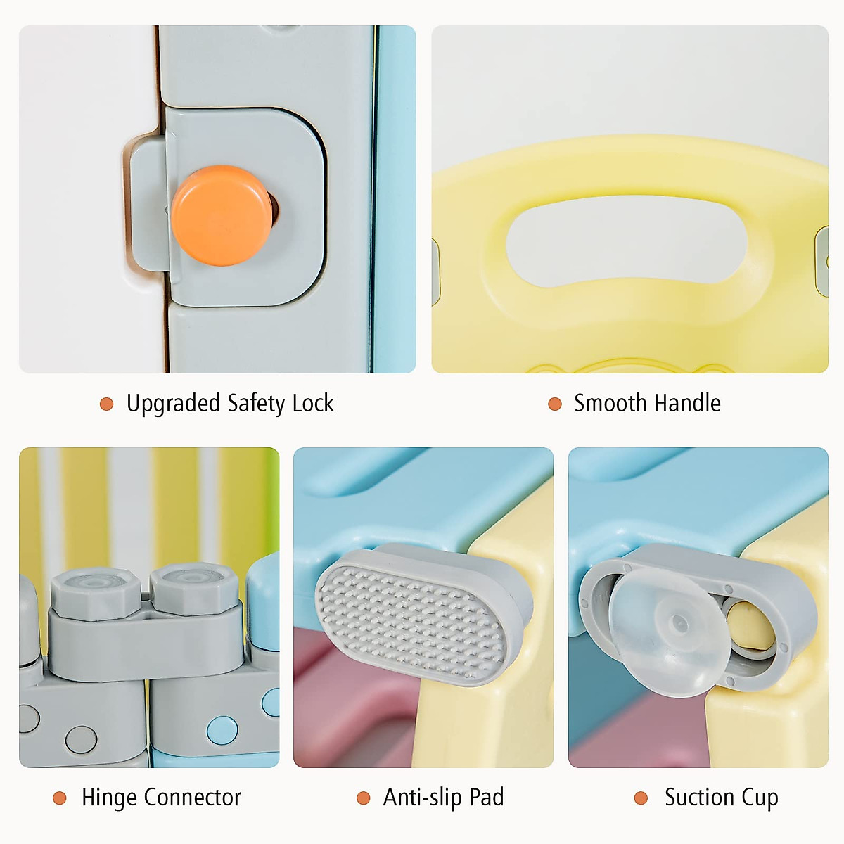 INFANS Baby Playpen, Kids Play Activity Center Yard for Toddlers, 14-Panel Safety Foldable Play Yard with Safety Lock, Adjustable Shape, Game Panel & Gate for Indoors or Outdoors (Colorful)