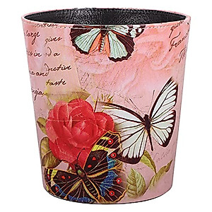 GANAZONO Leather Trash Can Wastebasket Waste Toilet Paper Bin Basket Garbage Container Wastebasket Garbage Bin for Bathroom Bedroom Office Home Car