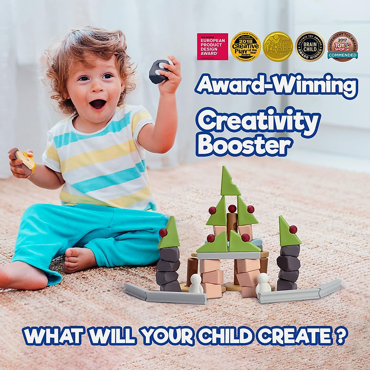 Taksa Toys Educational Building Blocks for Kids Ages 3 4 5 6 7+ Years Old, Reggio Emilia Stem Toys, Montessori Toys for Girls, Boys Unique Preschool Learning & Stacking Resources, Gift Pack 72 Pcs