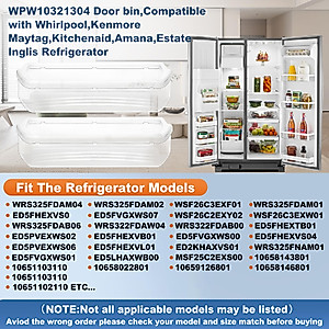 [UPGRADE] WPW10321304 Refrigerator Door Shelf Replacement Compatible with Whirlpool Fridge Door Bin WRS325FDAM04 WRS325FDAM02 WSF26C3EXF01 WRS325FDAM01 ED5FVGXWS07 - Replace AP6019471 2179574 2179575