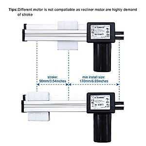 Okin [Non-Universal] JLDQ-11 Part JLDQ.11.170.90 Power Recliner Lift Chairs Motor Actuator Replacement