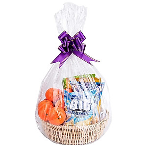 Awpeye Clear Basket Bags, 25 Pack Large Cellophane Wrap for Baskets and Gifts, 12x18 Inches Cellophane Bags, 2 Mil Thick
