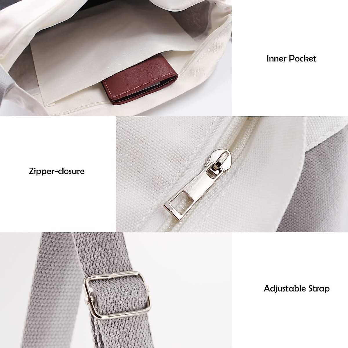 TANOSII Canvas Tote Bag Womens Hobo Handbag Casual Shoulder Bag Shopping Bag Large Size Crossbody Bag Multi-Color