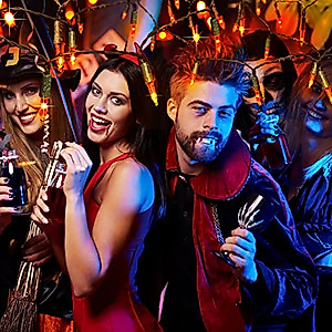 SEMILITS Halloween Decoration String Lights 100LED Orange Solar String Lights for Garden Home