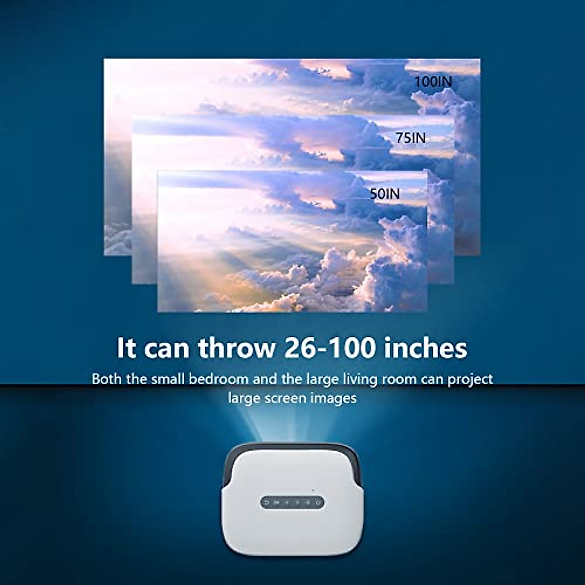 Mini Projector 1080P HD Portable Projector with 100 Inch Large Screen Home Apartment Must Haves Electronics Tech Gadgets Mini TV Birthday Gifts for Men Personalized Gifts