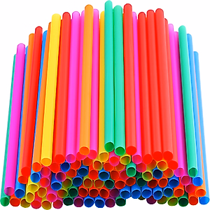 200Pcs Jumbo Straws,Assorted Colors Smoothie Straws Disposable,Wide-mouthed Boba Straw, Large Bubble Tea Straw Extra Long,Plastic Wide Straws for Milkshakes,Beer,Frozen Drinks,Party Supplies