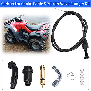 SHINEHOME Carburetor Choke Cable & Plunger Kit Compatible with 2000-2006 Honda Rancher 350 TRX350 Fourtrax 300 350 Foreman 400 Choke Cable Replace 17950-HN0-A12 16046-HM5-730
