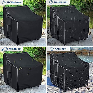 FORSPARK Outdoor Chair Covers Waterproof Clearance, Lawn Patio Furniture Chair Covers, Fits up to 29 x 30 x 36 inches (W x D x H) 2 Pack