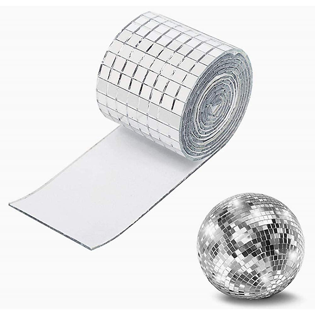 Self Adhesive Real Glass Silver Mirrors Mosaic Tiles Sticker for Craft Square Glass Tiles,2400pcsMirrors 5mm by 5mm