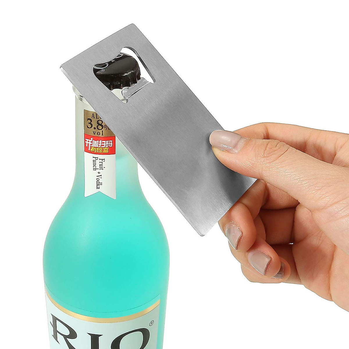 Yerwal Wallet Bottle Opener, Cool & Funny Card Size Party Wedding Favors Beer Bottle Opener for Guest,Stainless Steel (2pcs-Black and Silver)