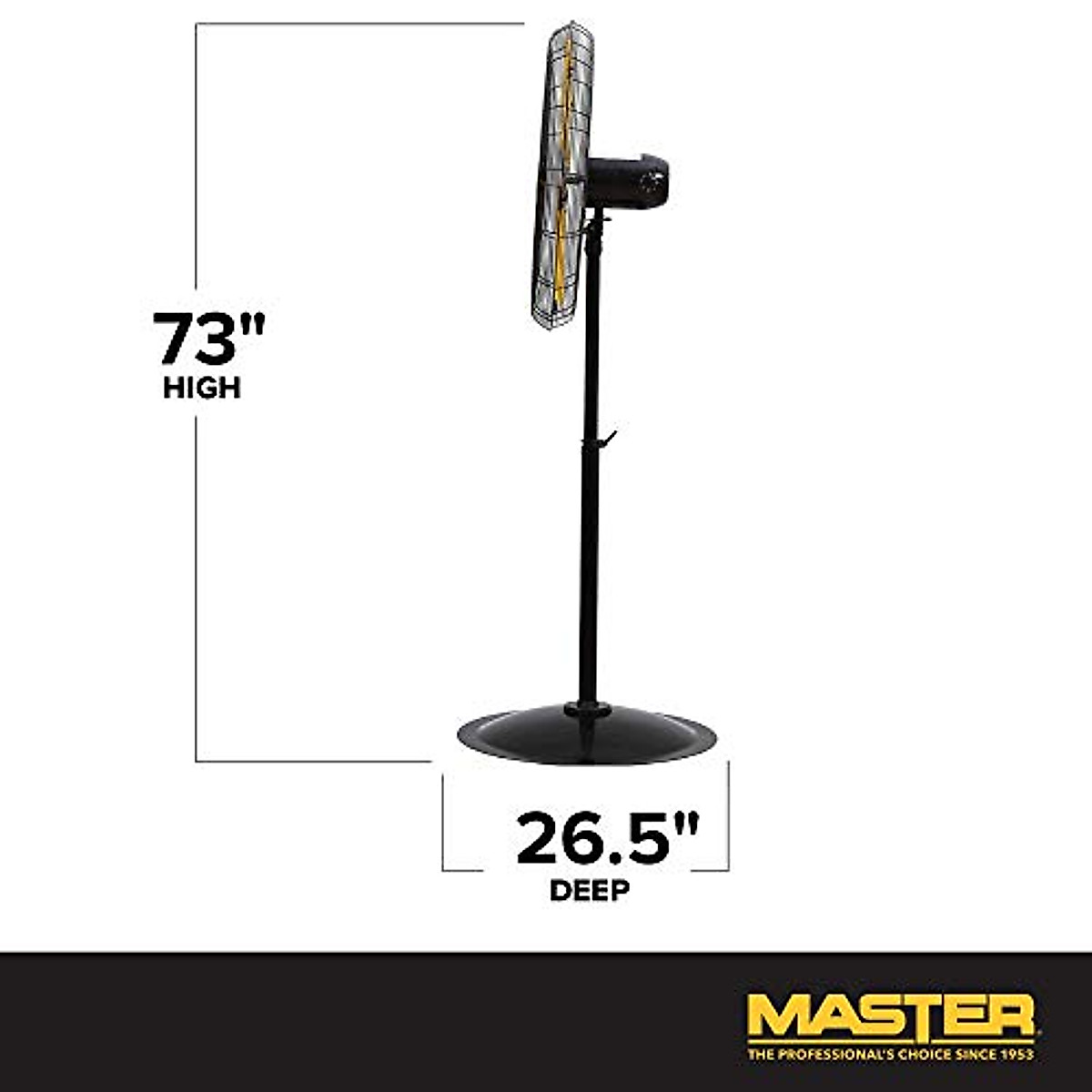 Master 24 Inch Oscillating Industrial High Velocity Pedestal Fan - Direct Drive, All-Metal Construction with OSHA-Compliant Safety Guards, 3 Speed Settings (MAC-24POSC)