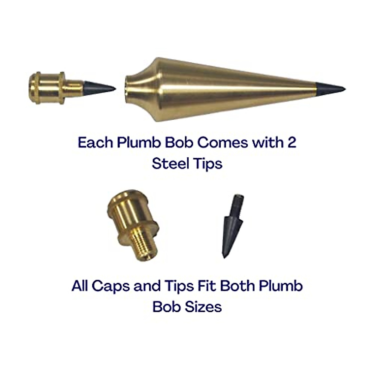 AWF PRO Plumb Bob Kit - 16 oz and 8 oz Solid Brass Plumb Bobs, 14 ft Retractable Line Reel with Magnetic Base, 2 Pencils, Pencil Sharpener, Carrying Case