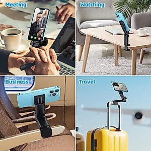 WixGear Universal Magnetic Airplane in Flight Tablet Phone Mount, Phone Holder for Desk with Multi-Directional Dual 360 Degree Rotation, Pocket Size Travel Essential Accessory for Flying