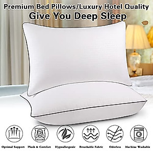 HIMOON Bed Pillows for Sleeping Standard Size Set of 2,Comfortable Hotel Cooling Pillows 2 Pack, Soft & Support