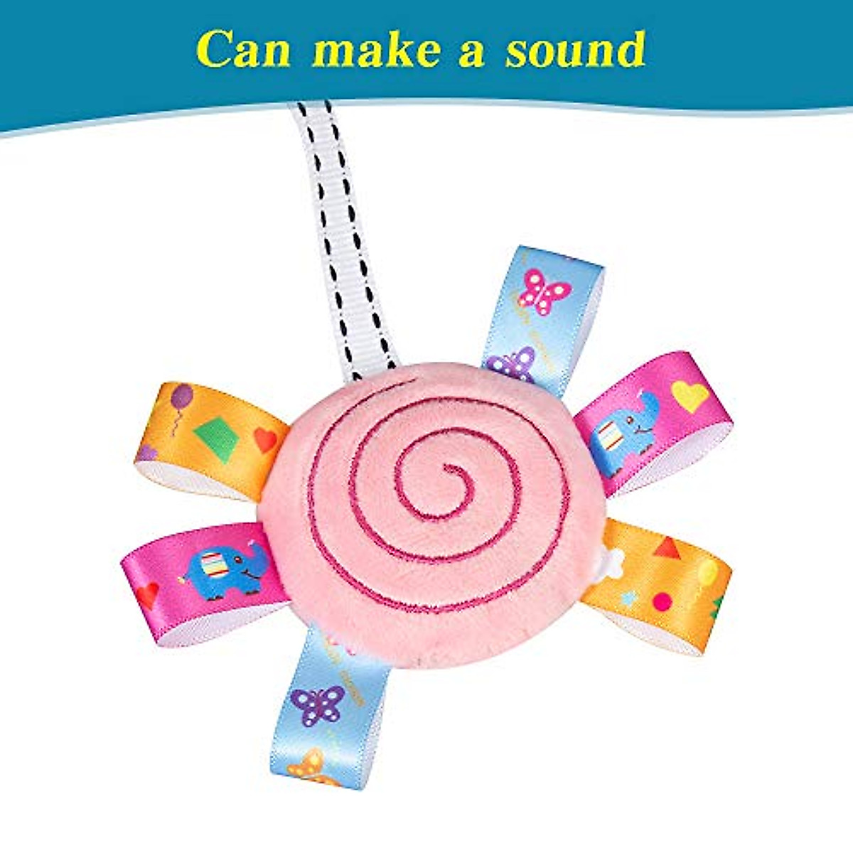 Caterbee Travel Arch Bassinet Toys for Infant & Toddlers, Baby Stroller Toy Crib Accessory & Pram Activity Bar Toy for Indoor and Outdoor (Elephant)