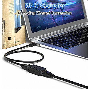 LVY Ethernet Extender RJ45 Couplers Network Cable Coupler Cat 5 Coupling Lnternet Female to Female Connector Lnline Coupler for Cat5/ Cat5e/ Cat6e/ Cat7 Ethernet Extension Cable(3 Pack Black)