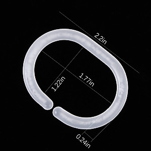 MIDELONG 50 PCS Plastic Shower Curtain Rings, Clear Shower Curtain Hooks, C-Shaped Rings Hook Hanger for Bathroom Shower Curtain Window Rod