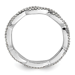 IceCarats 925 Sterling Silver Diamond Stackable Wedding Band Ring Size 6.00