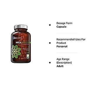 Organic Milk Thistle Capsules, 1500mg 4X Concentrated Extract with Silymarin is The Strongest Milk Thistle Supplement Available. Great for Liver Cleanse! 120 Vegetarian Capsules