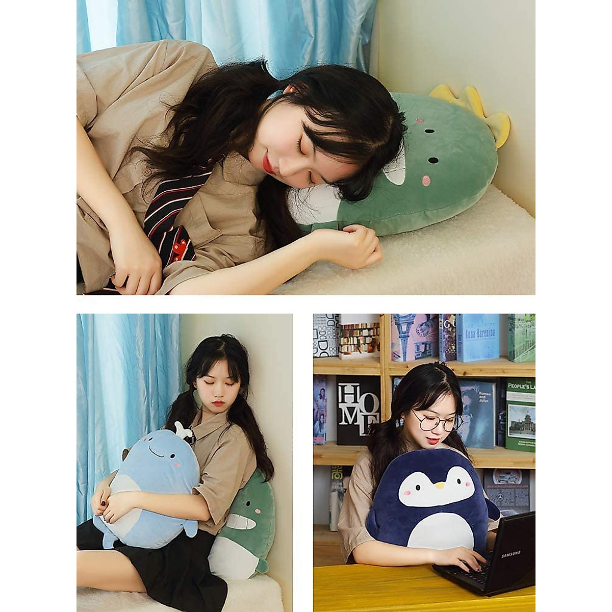 TONGSONG Soft Plush Whale Pillow Stuffed Whale Animal Plush Toy Whale Plushies Home Decor for Lover