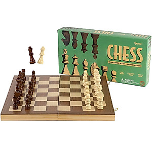Regal Games Wooden Chess Set for Adults with Chess Board (10 x 10) & Wood Chess Pieces | Travel & Portable Table Games for Fun Family Game Night