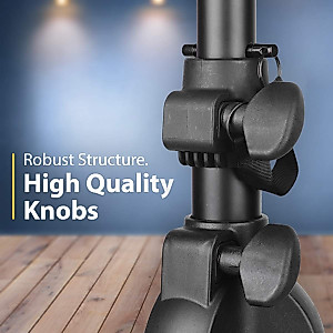 Pair of PA Speaker Stands by Hola! Music, Professional Heavy-Duty Tripod Structure, 4-6ft Adjustable Height, Model HPS-500PA