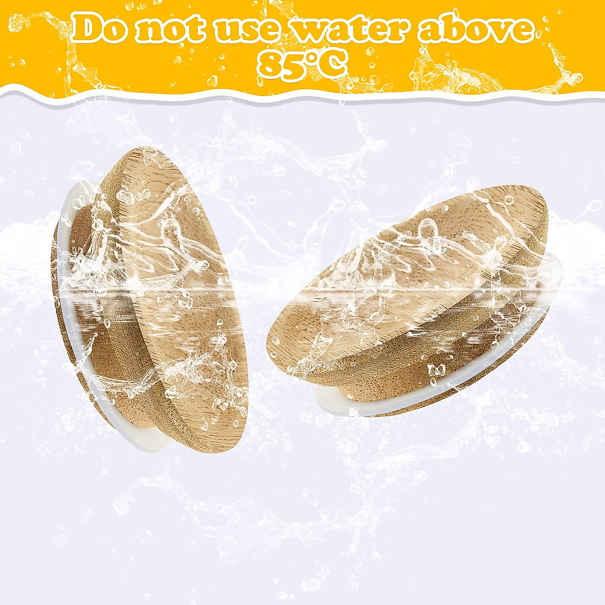 Wooden Lid Yogurt Jar Lids Round Wood Canning Lids Decorative Wood Lid Compatible with Yoplait Oui Lids for Home Kitchen Hotel Restaurant Yogurt Jars(8 Pack)