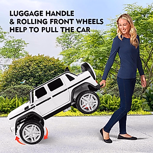 JOYLDIAS Kids Ride On Cars, Licensed Mercedes-Benz Maybach G650S, 12V7AH Battery Powered Toy Electric Car for Kids with 2.4G Remote Control, 2 Motors, 3 Speeds, Lock, Music, Horn, LED Lights, White