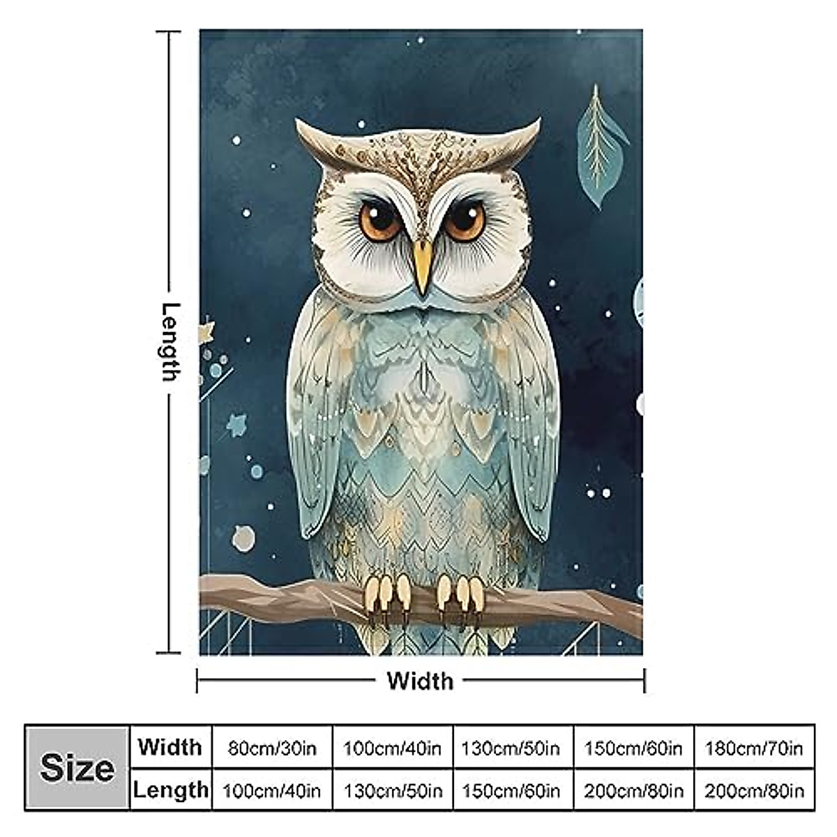 Wild Animal Soft Faux Fur Throw Blanket - Owl Flannel Lap Blanket for Couch Sofa Or Bed, Fantasy Bird Fuzzy Fluffy Plush Blanket, Super Cozy and Comfy for All Seasons 30"x40"