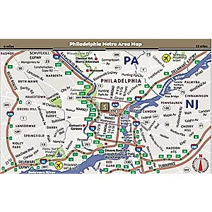 Philadelphia Pop-Up Map by VanDam — Laminated pocket size pop-up map of Central Philadelphia with all attractions, museums, sights, hotels & SEPTA Transit Map