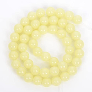 NHBT YU 6/8/10mm Natural Stone Yellow Luminous Stone Round Beads Loose Spacer Bead for Jewelry Making DIY Accessories T87 (Color : H8621, Item Diameter : 10mm)