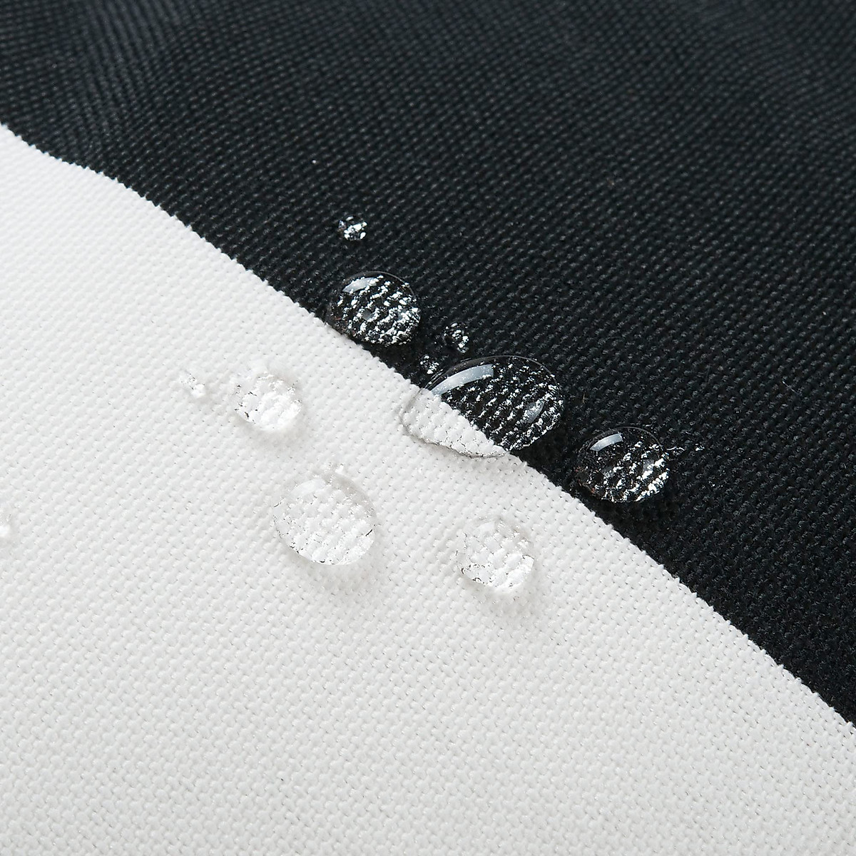 Magpie Fabrics Outdoor Round Bistro Seat Cushions with Ties, Fluffy Tufted Patio Chair Pads 15"x15"x4" Set of 2 Waterproof Floor Pillow for Home Garden Balcony Kitchen Office Porch, Black White Stripe