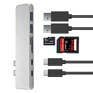 7-in-1 Dual Type-C Hub Multiport Card Reader Adapter HDMI for MacBook Pro