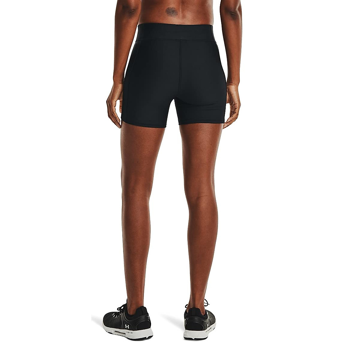 Under Armour Womens HeatGear Armour Mid Rise Shorts , Black (001)/White , Small