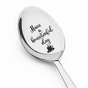 Have A Brewteaful Day Engraved Spoon Gift | Birthday Gift for Men Women | Christmas Gifts | Ideal Gift For Tea Coffee Lovers | Stainless Steel 7 inch Spoon
