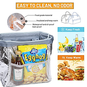 Charcy Lunch Bag for Women, Large Lunch Box for Men Heavy Duty, Reusable Lunch Tote for Work - Blue - Upgrated