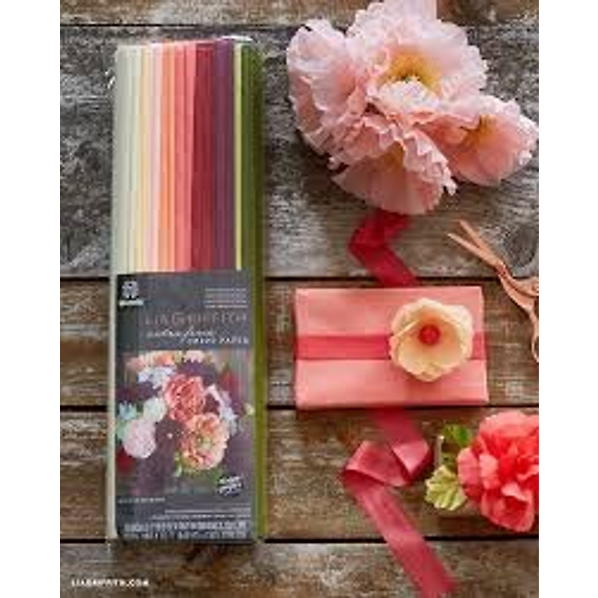 Lia Griffith Extra Fine Crepe Paper Folds Rolls, 10.7-Square Feet, Assorted Colors