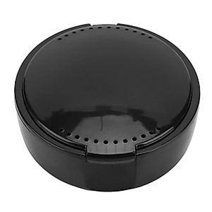 Denture Case, Durable PP Safe Odorless No Leak Denture Bath Box Dental Denture Case Denture Cups Bath Dentures Container for Traveling Denture Cup Denture Bath Case for Denture The Elderly(Black)