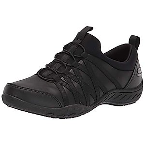 Skechers womens Slip on Athletic Food Service Shoe, Black, 7.5 US