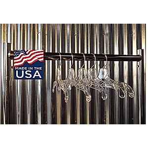 NAHANCO 412 Clear Plastic Children's Dress Hangers, Swivel Metal Hook and Notches for Straps, Super Heavy Weight, 12" - (Pack of 100)