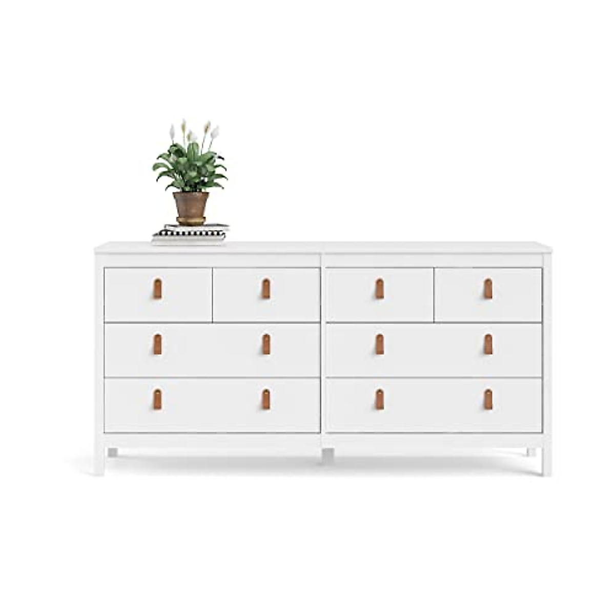 Tvilum 8 Drawer Double Dresser, White