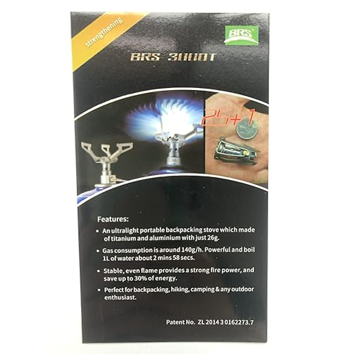 BRS Stove BRS 3000T Stove Ultralight Backpacking Stove Portable Pocket Stove Titanium Camping Gas Burner only 26g with 1 Extra Backup O-Ring