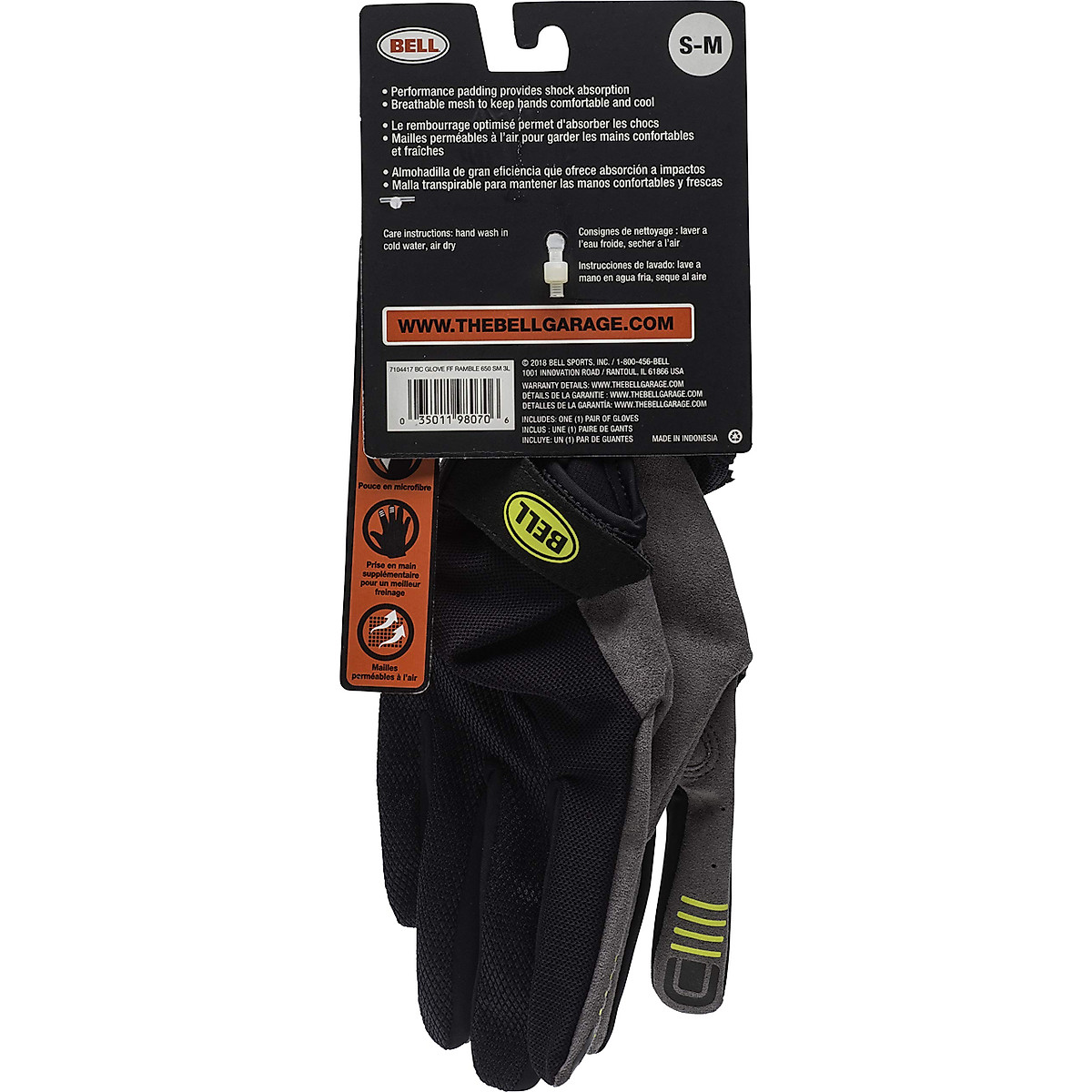 Bell Ramble 650 Full Finger Preformance Cycling Gloves, S/M